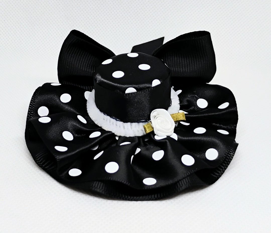 Polka Dot Mini Hat, Miniature Hat Hair Clip, Mini Hat Headband ...