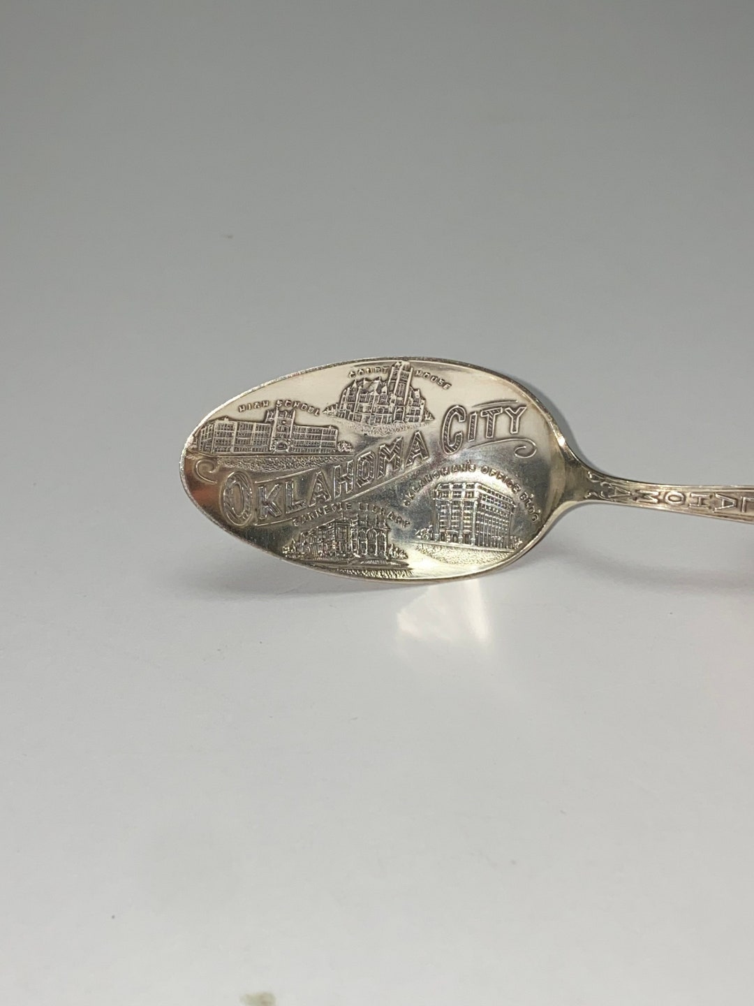 Antique Sterling Silver Collector's Spoon (oklahoma City) - Etsy
