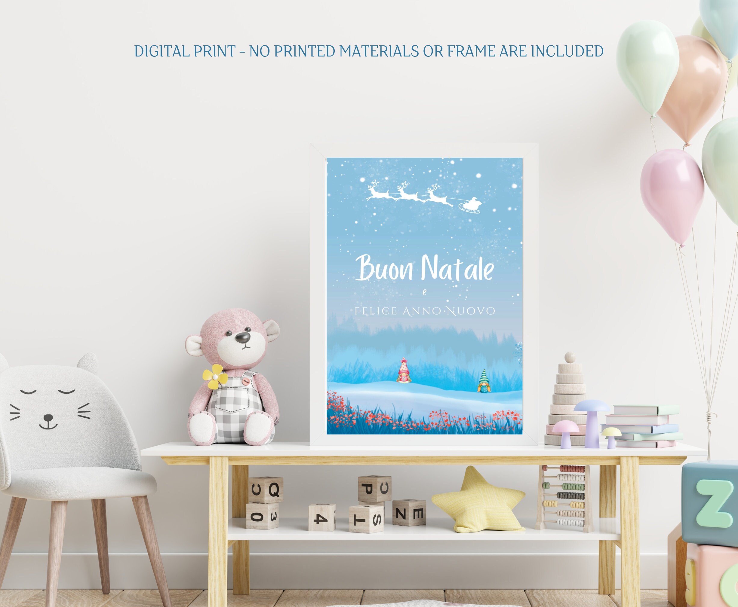 Printable Italian Christmas Wall Art Buon Natale E Felice - Etsy