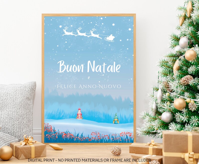 Printable Italian Christmas Wall Art Buon Natale E Felice - Etsy