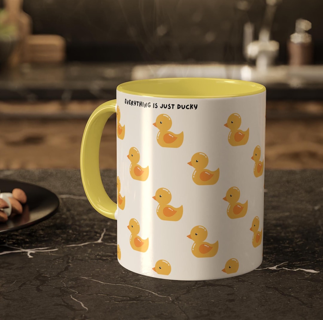 Just Ducky 2 Coffee Mug| Humorous Duck Mug| Punny Duck Mug| Rubber ...