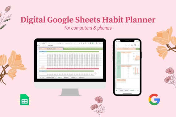 Digital Google Sheets Habit Tracker & Planner Automated | Etsy