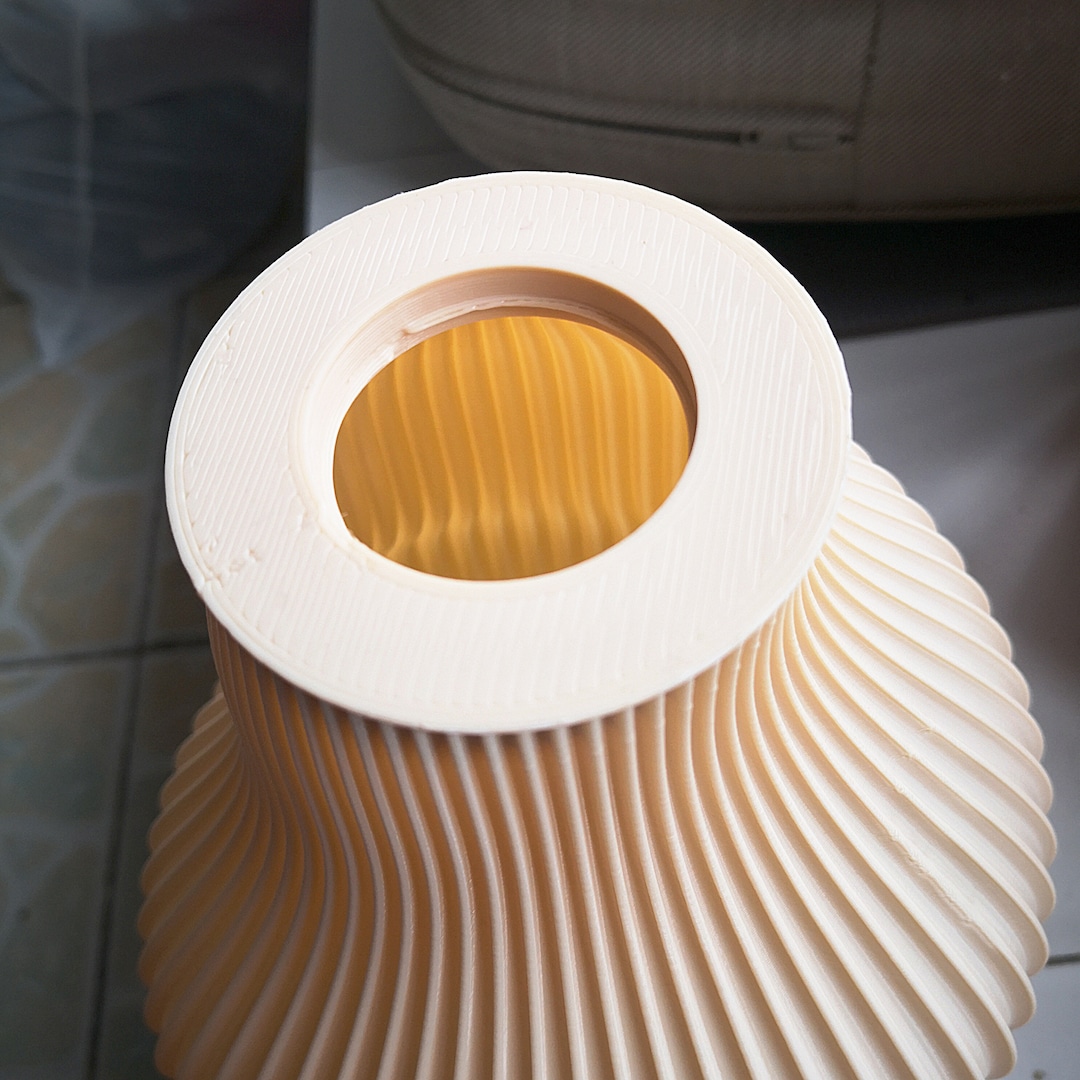 Pleated Lampshade - 3D Printed - Adapted to E27/E26 Lamp Holder - Retro ...