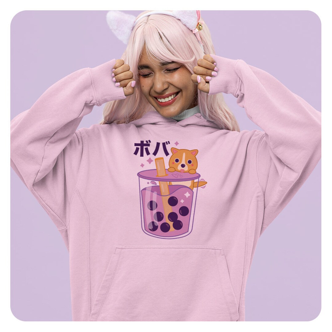 Cute Boba Tea Hoodie, Boba Tea Hoodie, Japanese Kawaii Tea, Cute Boba ...