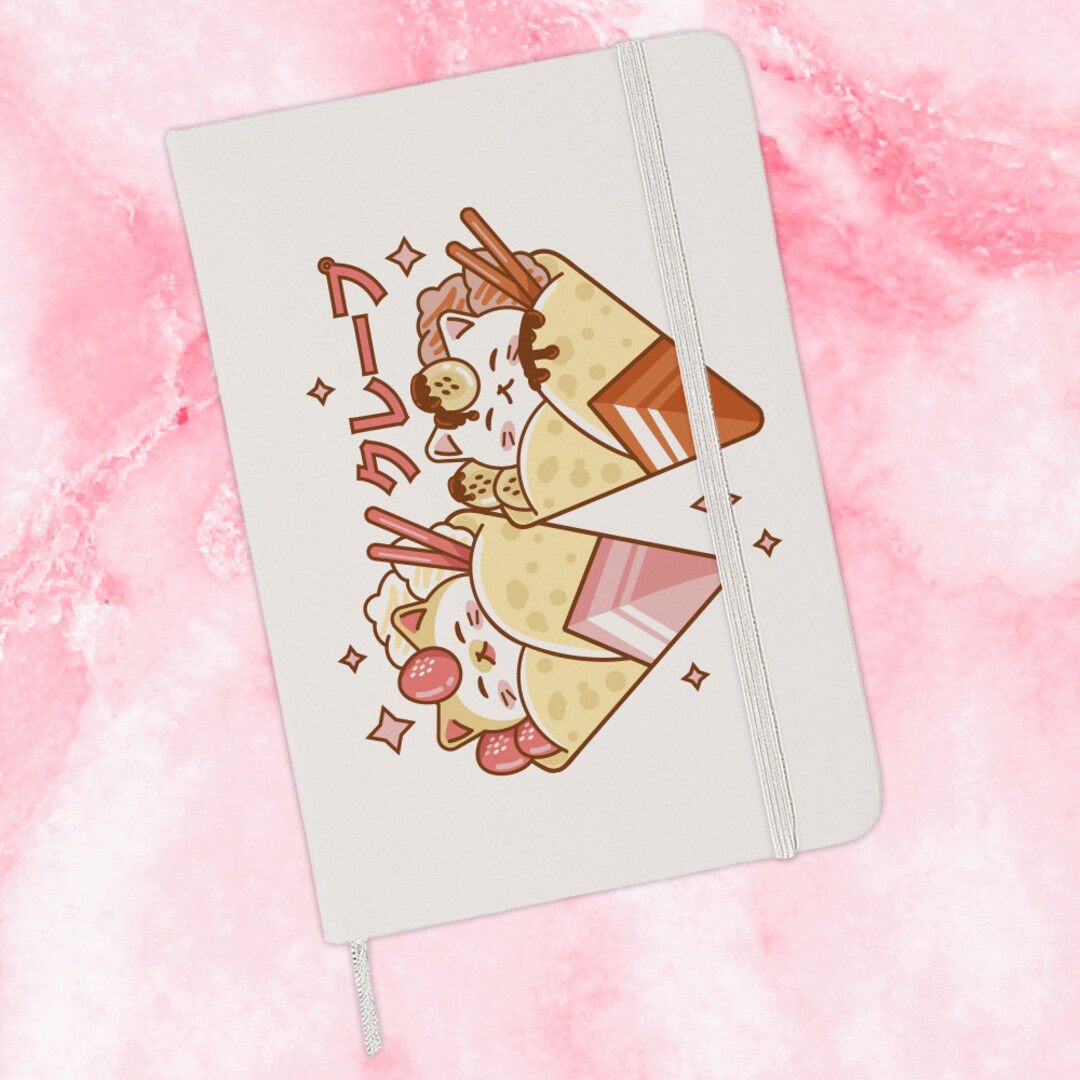 Kawaii Cat Crepes Journal Cute Kawaii Style Notebook Cute - Etsy