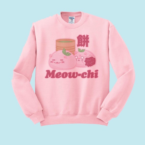 Cute Meow-chi Design Mochi Cats Crewneck Sweatshirt Kawaii - Etsy