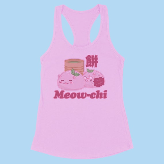 Cute Meow-chi Design Mochi Cats Racerback Tank Kawaiitank | Etsy