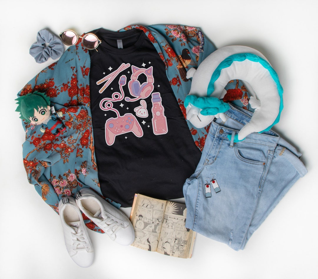 Cute Gamer Girls Icons Next Level T-shirt, Kawaii Shirt, Japanese ...