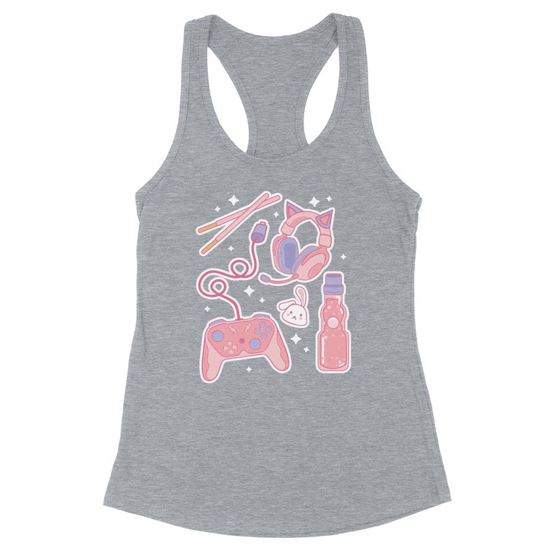 Cute Gamer Girl Icons Tank, Kawaii Tank Top, Japanese Graphic Tank ...