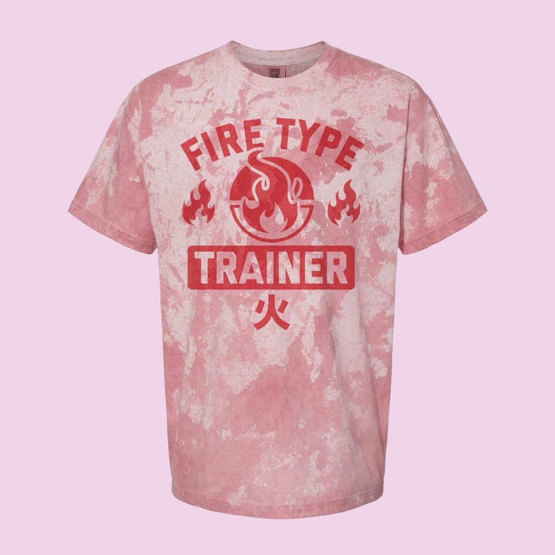 Fire Type Trainer Color Blast Comfort Colors Tee T-shirt, Kawaii T ...