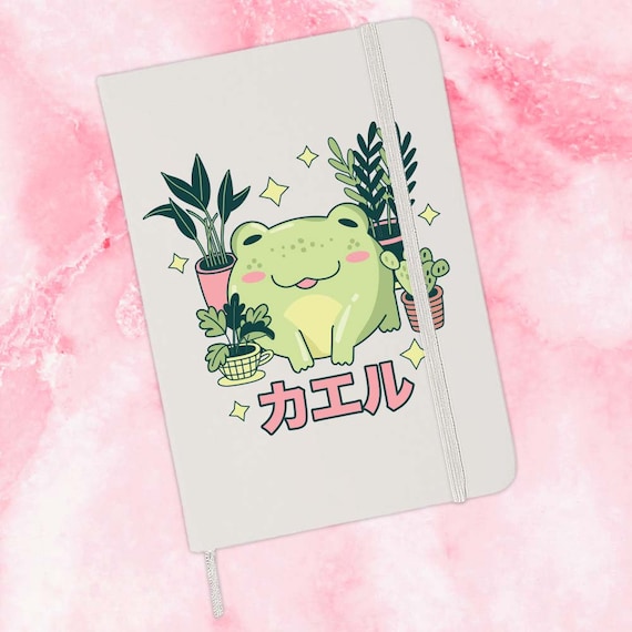 Kawaii Frog With Plants Journal Cute Kawaii Style Notebook | Etsy