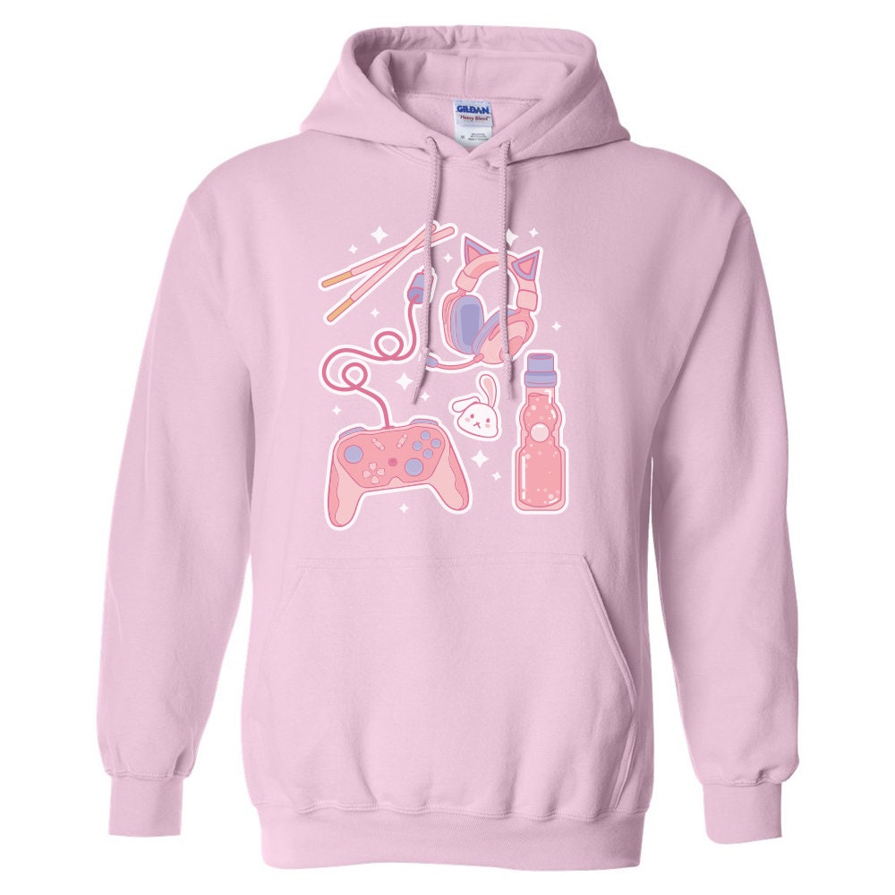 Cute Gamer Girl Icons Hoodie, Kawaii Hoodie, Japanese Graphic, Gamer ...