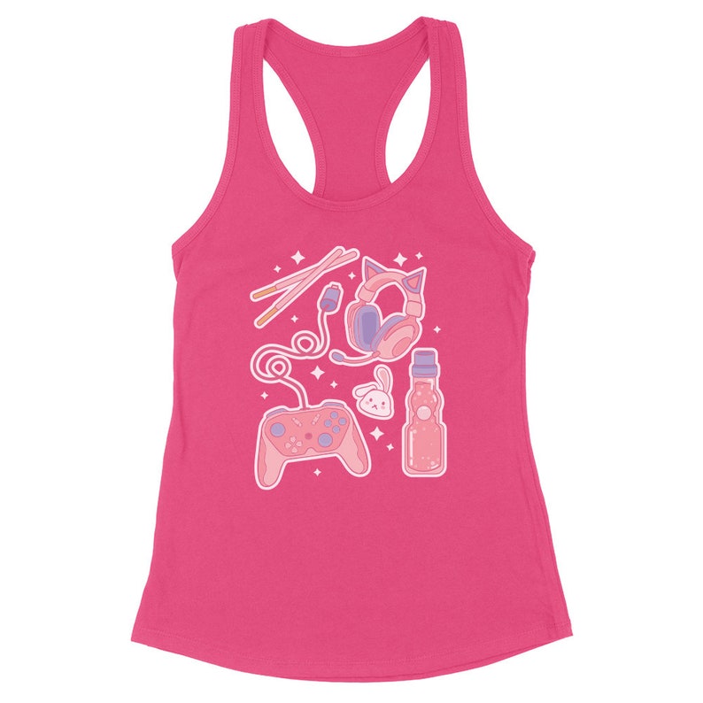 Cute Gamer Girl Icons Tank, Kawaii Tank Top, Japanese Graphic Tank ...