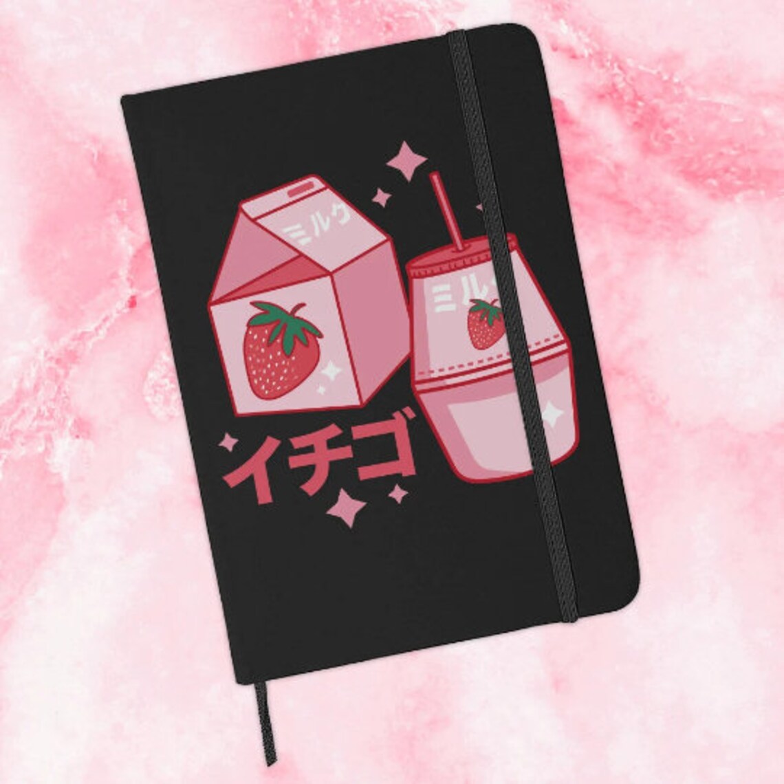 Strawberry Milk Notebook Journal, Cute Kawaii Style Notebook, Japanese ...