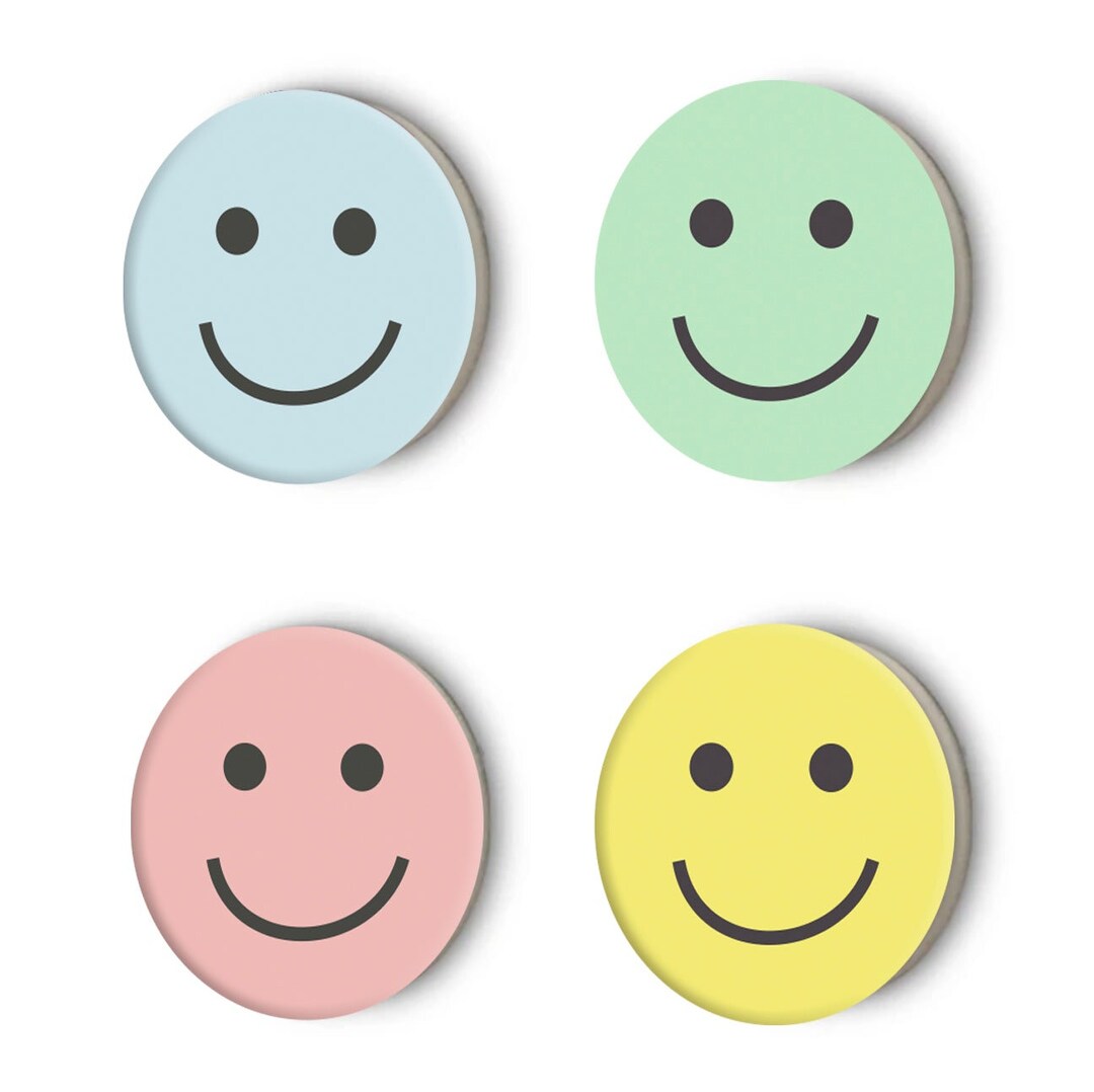 SMILEY FACE MAGNETS, Cute Magnets, Round Magnet, Be Happy Emoji Lover ...