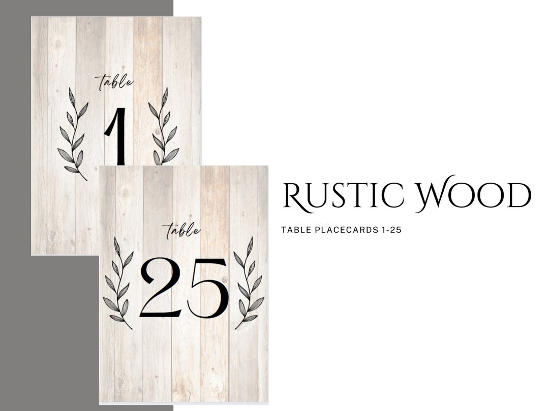 Rustic Wood Table Number Place Cards (1-25) - Etsy
