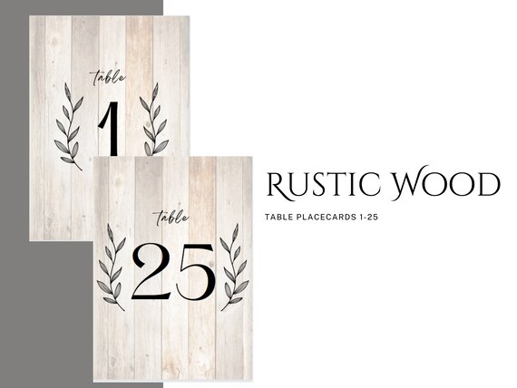 Rustic Wood Table Number Place Cards 1-25 - Etsy