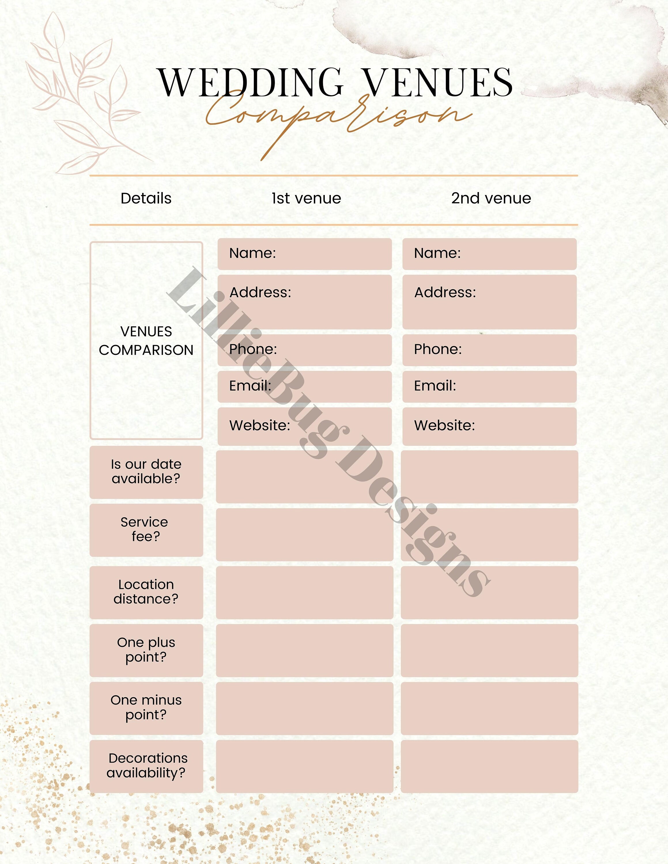 Wedding Planner Printable, Printable Wedding Planner Kit, Wedding ...