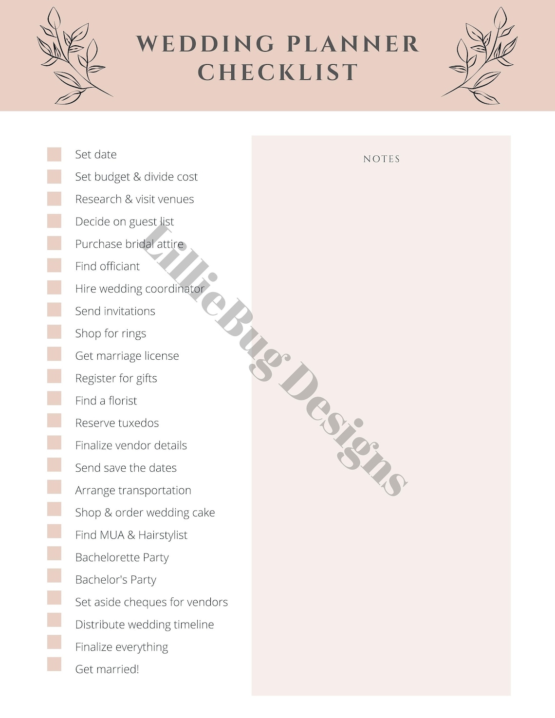 Wedding Planner Printable, Printable Wedding Planner Kit, Wedding ...
