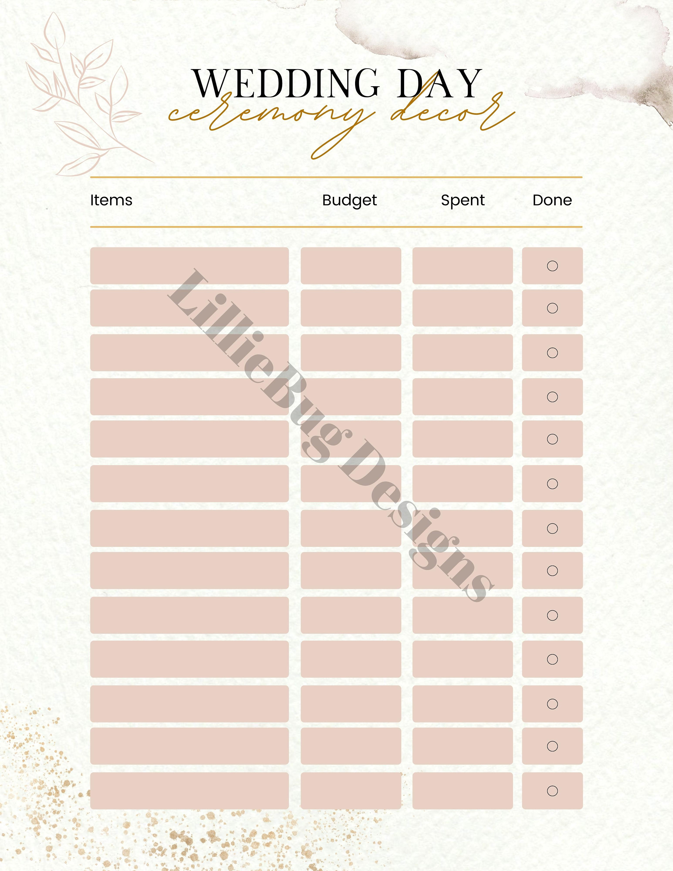 Wedding Planner Printable, Printable Wedding Planner Kit, Wedding ...