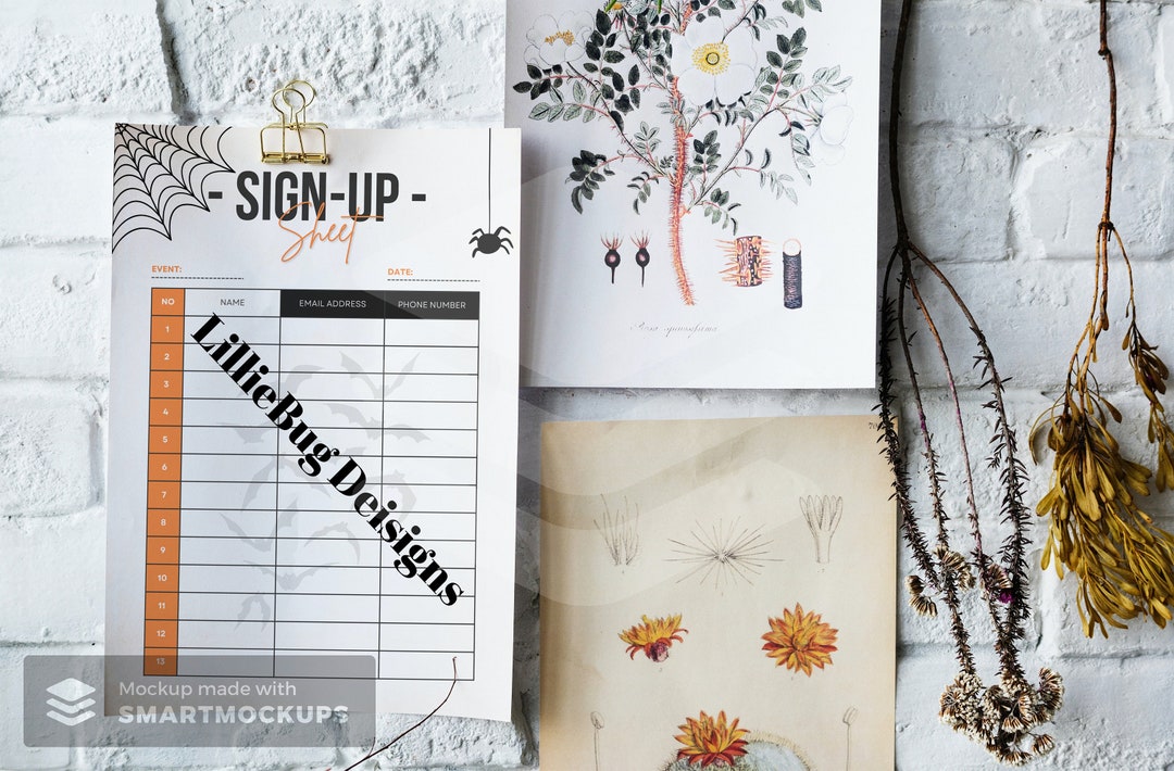 Halloween Sign-up Sheet (printable) - Etsy