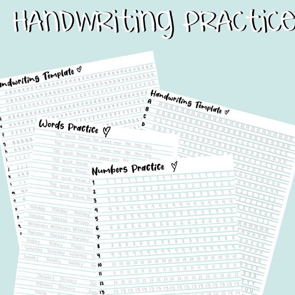Handwriting Practice - Etsy
