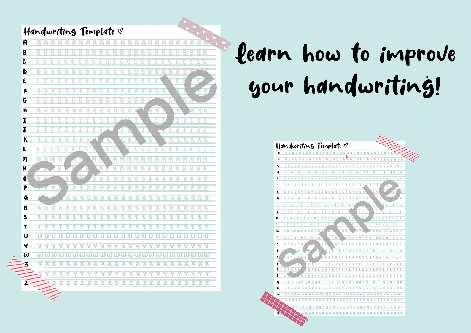Handwriting Practice Sheets | Digital Downloads, Aesthetic Handwriting ...