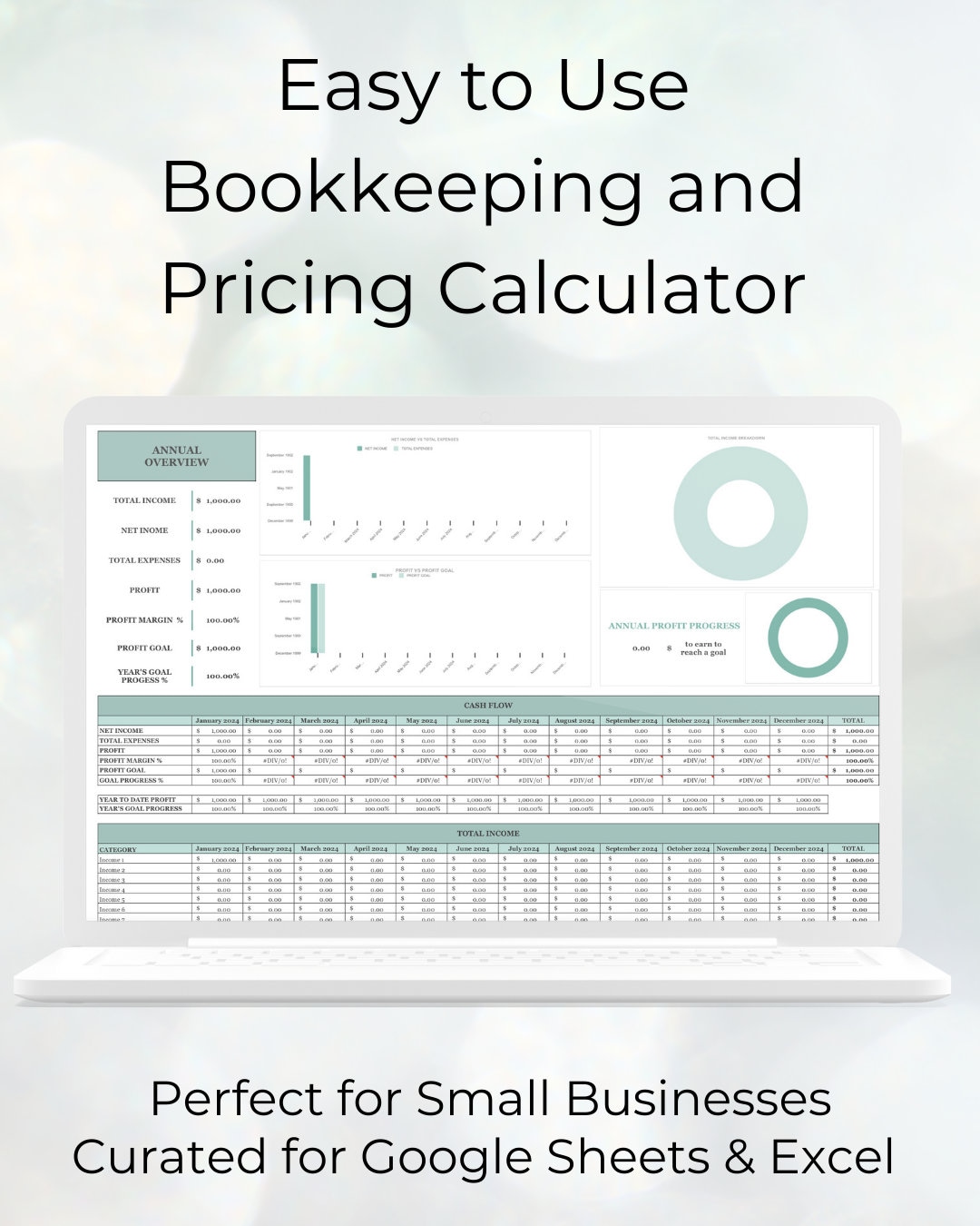 2024 Ultimate Small Business Bookkeeping & Pricing Calculator ...