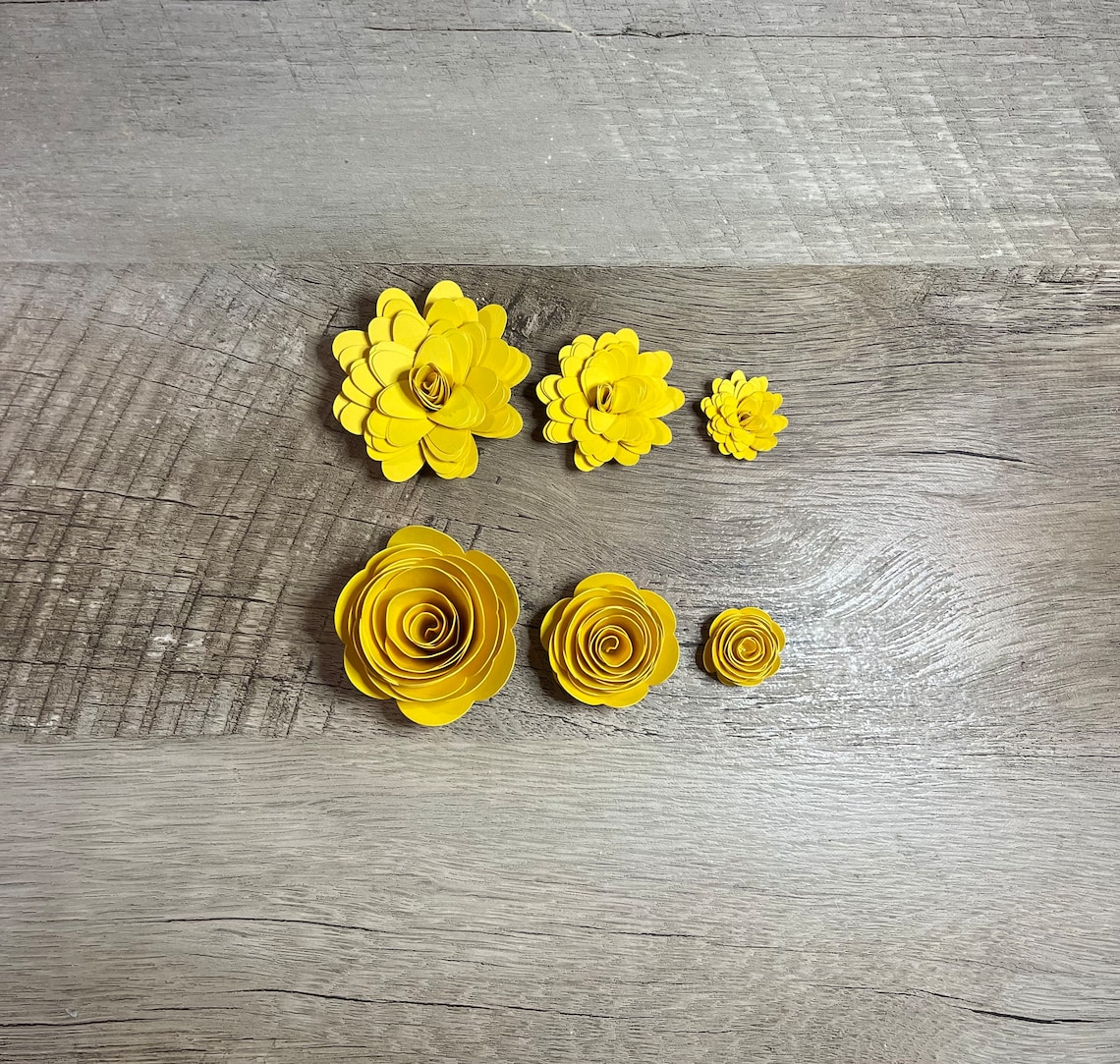 24 Piece Yellow Rolled Paper Flower Assortment - Etsy