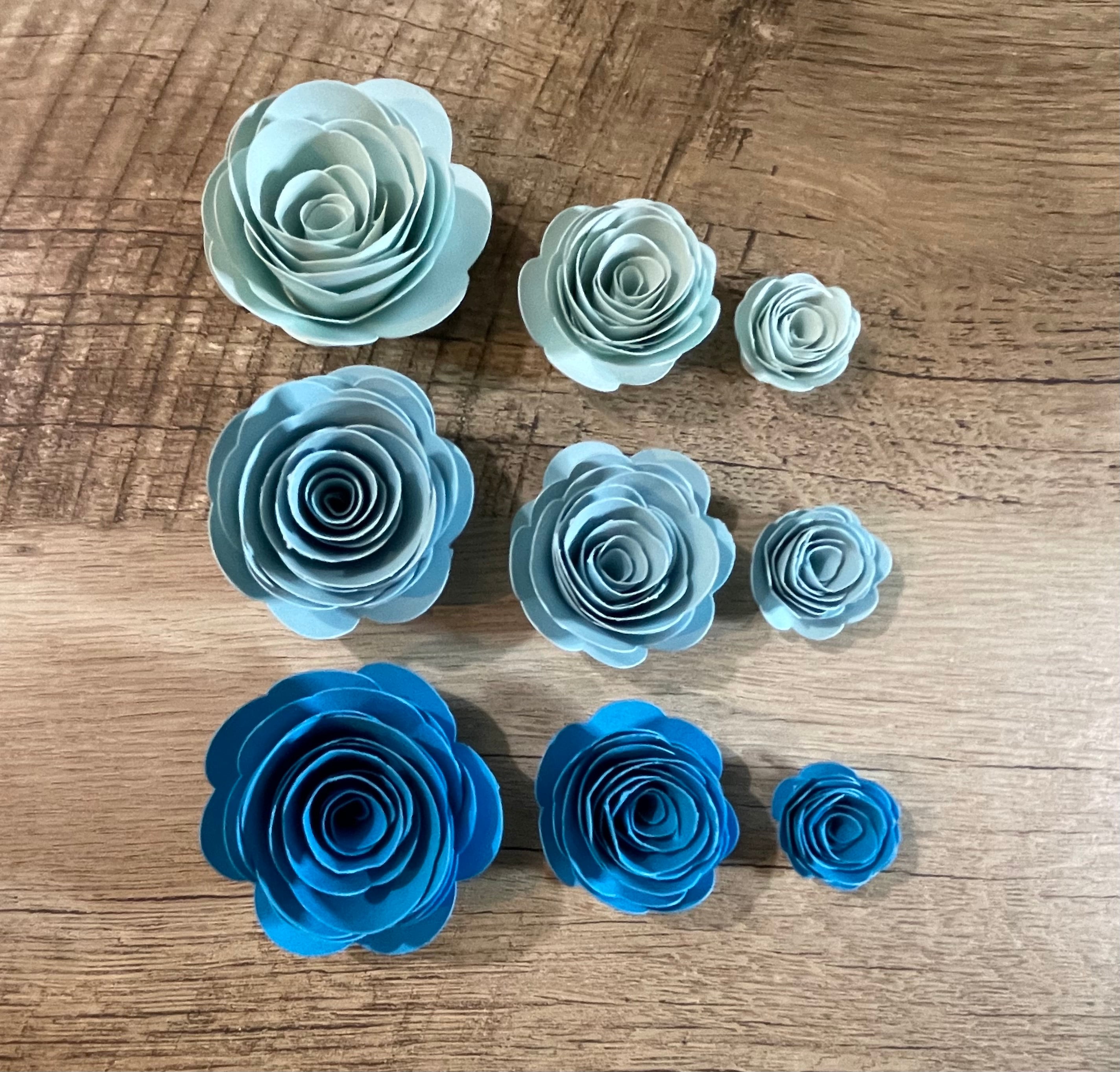24 Piece Blue Rolled Paper Flowers Assortment - Etsy
