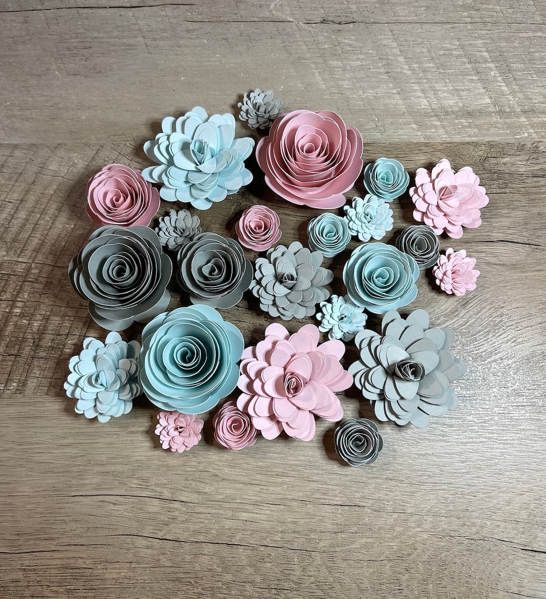24 Piece Pastel Rolled Paper Flower Assortment - Etsy