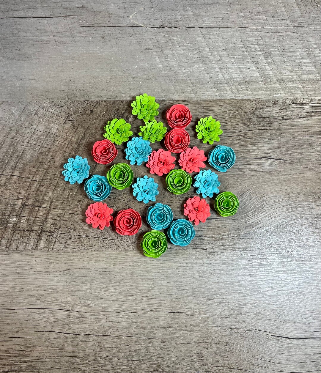 Mini 24 Piece Neon Rolled Paper Flower Assortment - Etsy