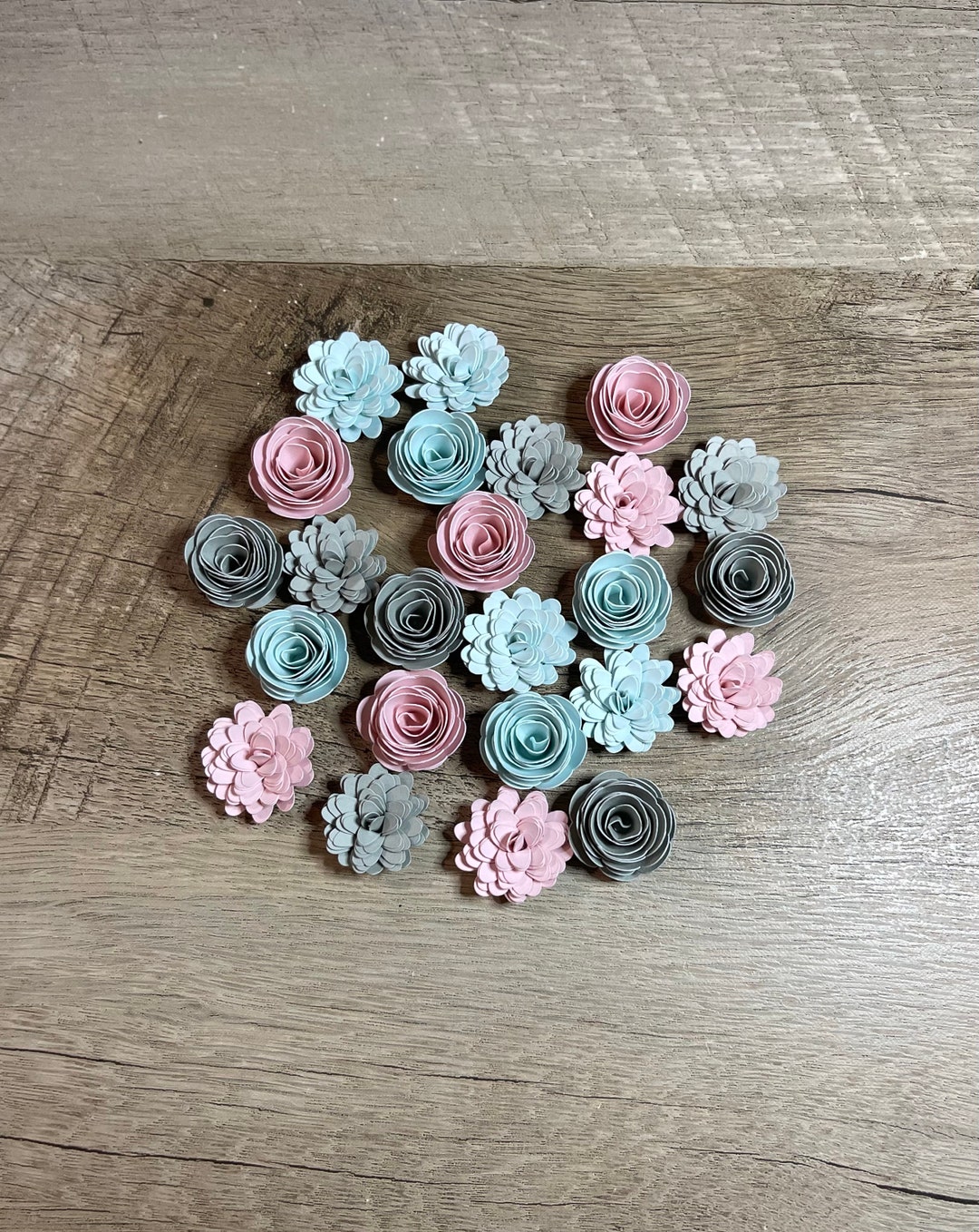 Mini 24 Piece Pastel Shades Rolled Paper Flower Assortment - Etsy