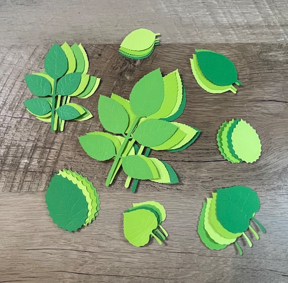64 Piece Paper Rose Leaves | Etsy