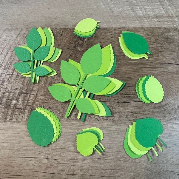 Green Paper Leaves - Etsy