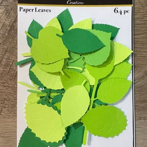 64 Piece Paper Rose Leaves - Etsy