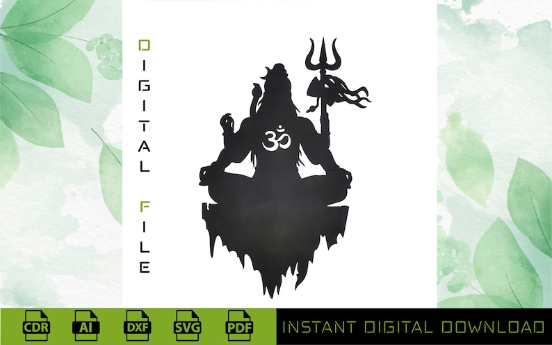 Lord Shiva Vector File, DIY Wall Light, Sacred Design Meditating Shiva ...