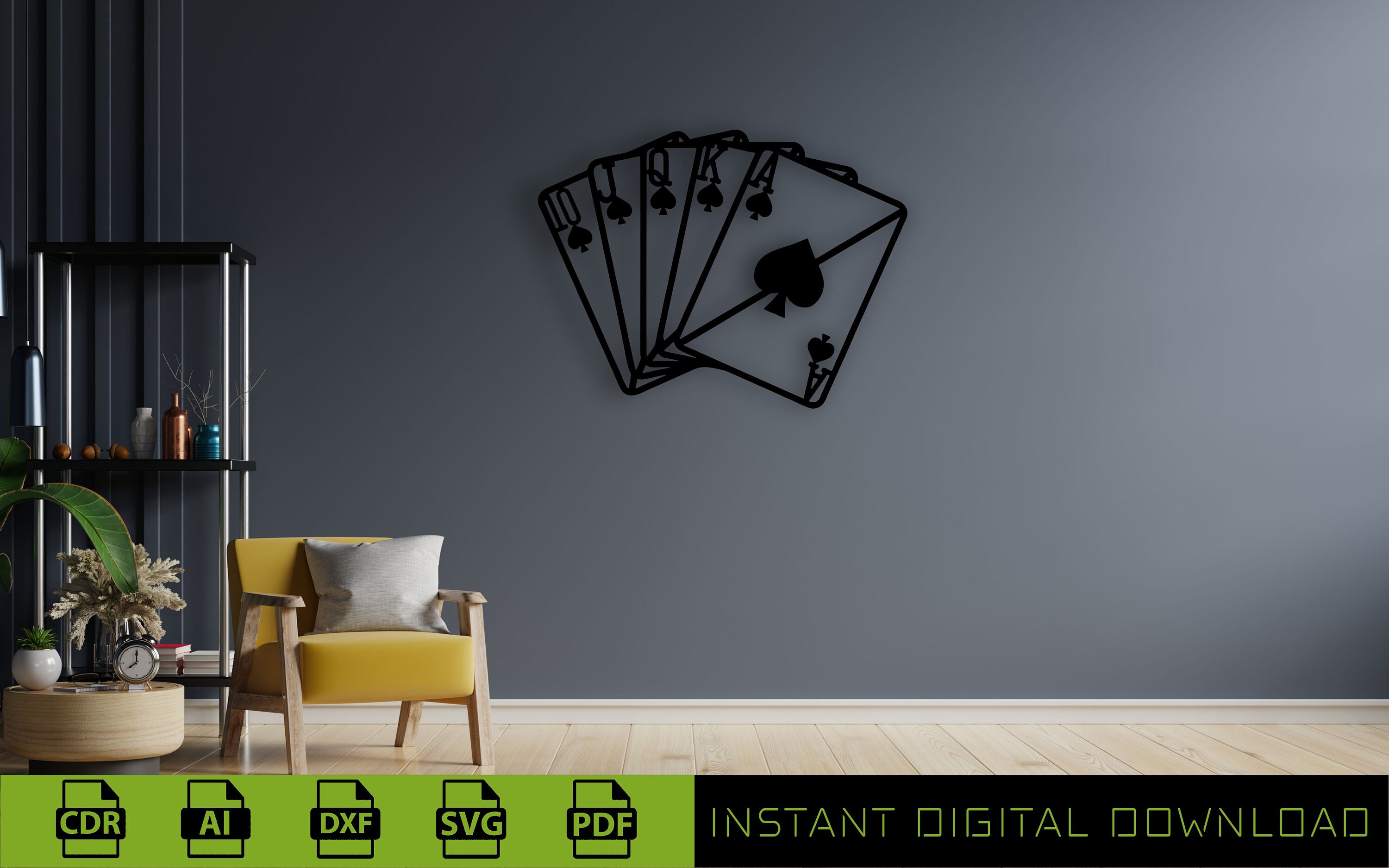 Gambit Full Aces Decor, Laser Cut Files, Digital Instant Download ...