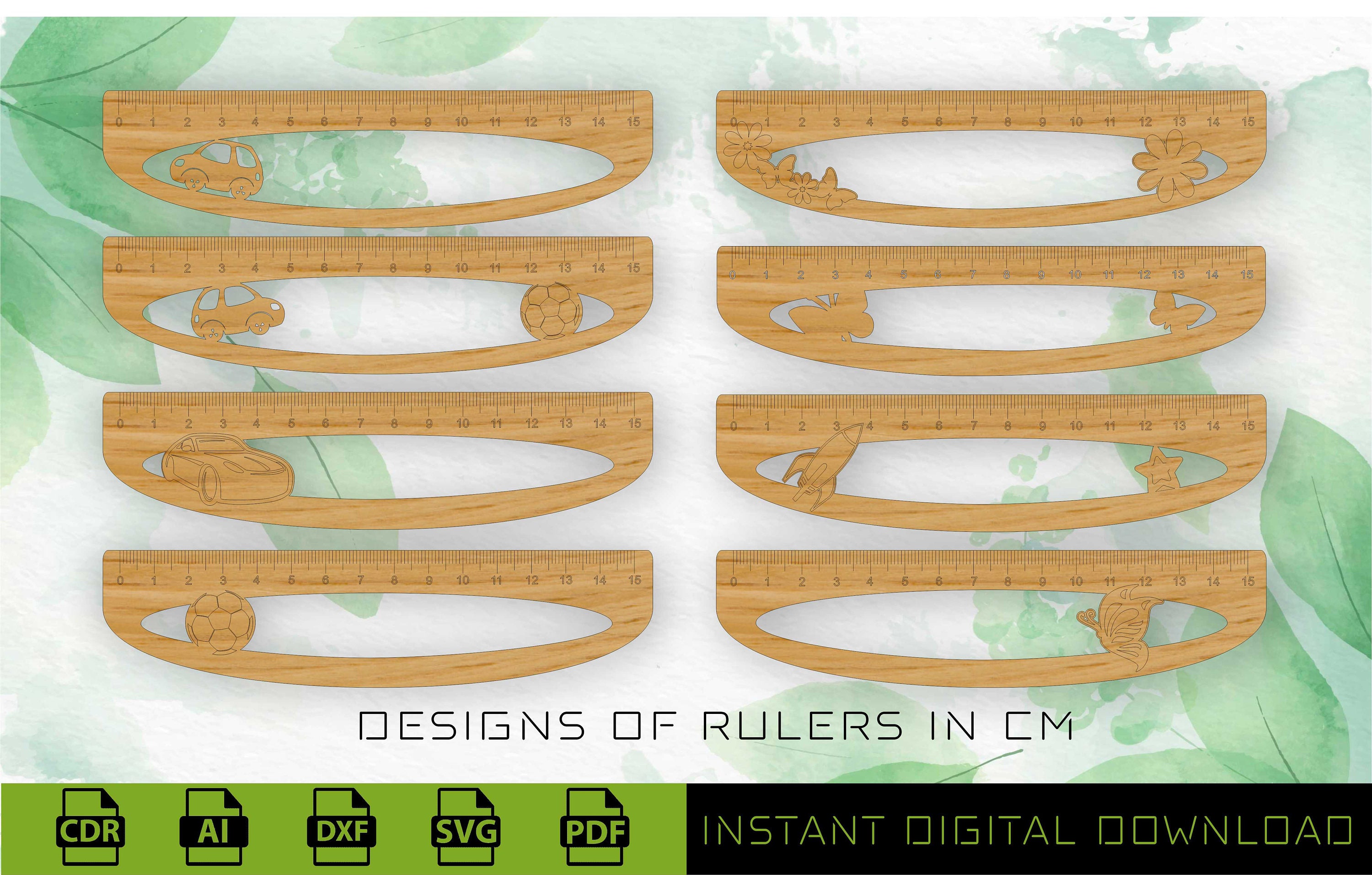 Teacher Ruler SVG, Laser Cut File, 8 Designs Inside, Personalized Ruler ...