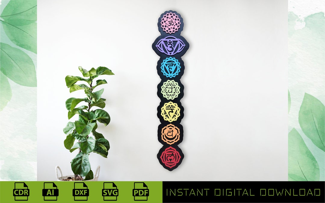 Sacred Chakra Set Vector File - Spiritual Energy Symbols, DIY Crafts ...