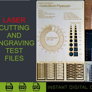 Laser Cut Test File SVG, Laser Cut Test File DXF, Engrave Files, Laser ...