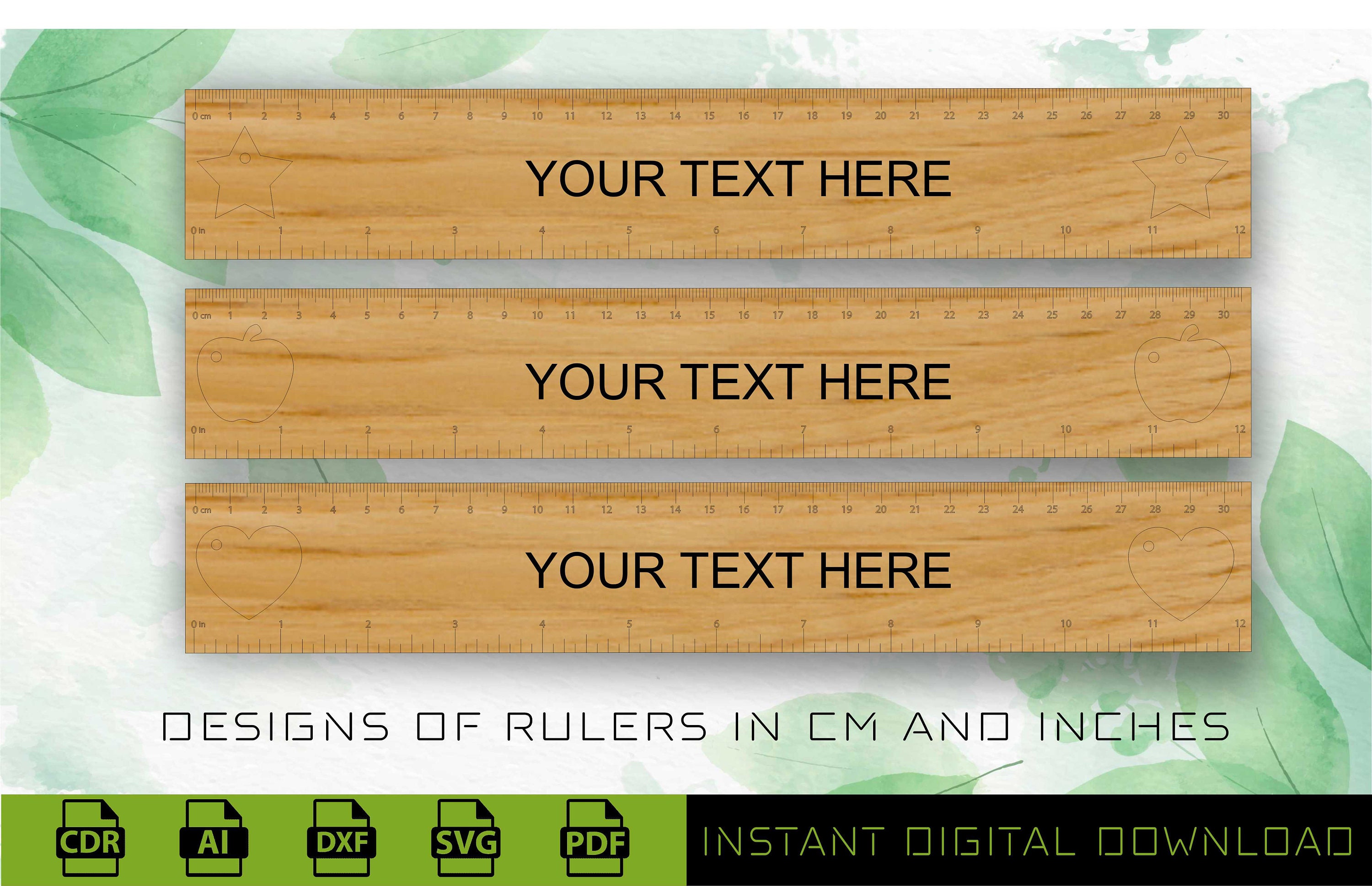 Teacher Ruler SVG, Laser Ready Cut File, 3 Designs Inside, Ruler ...