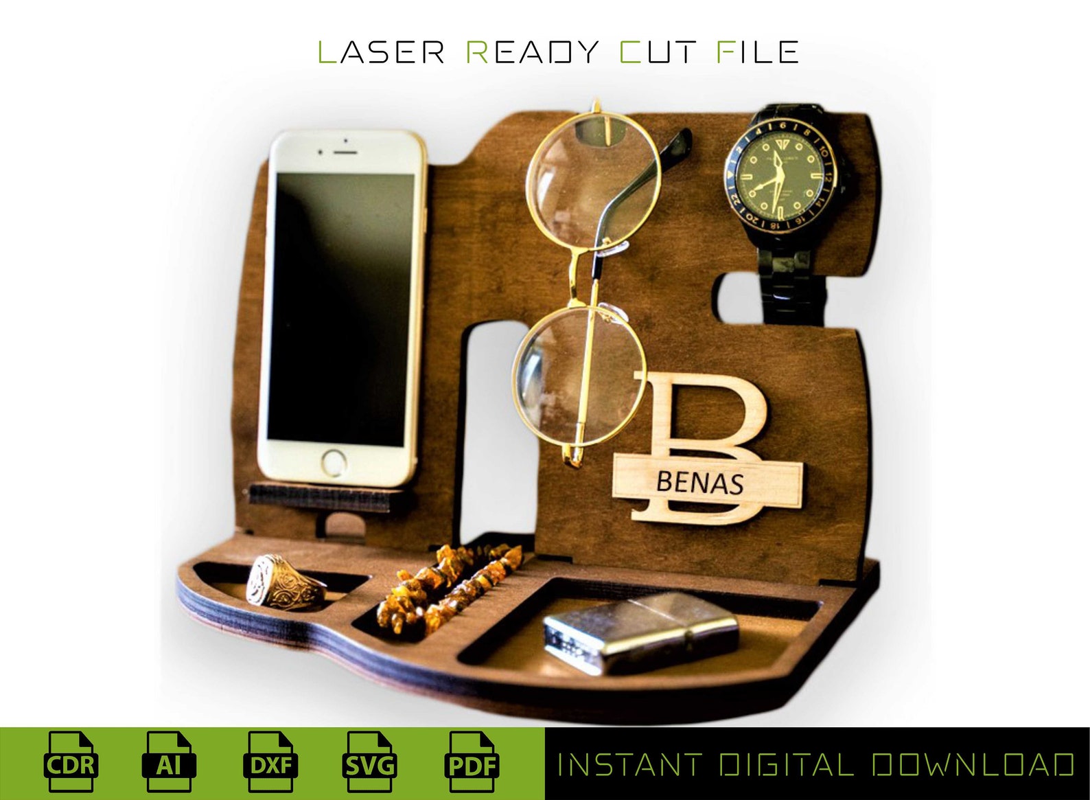 Versatile Docking Station Template Vector File DIY Tech Organizer Craft ...