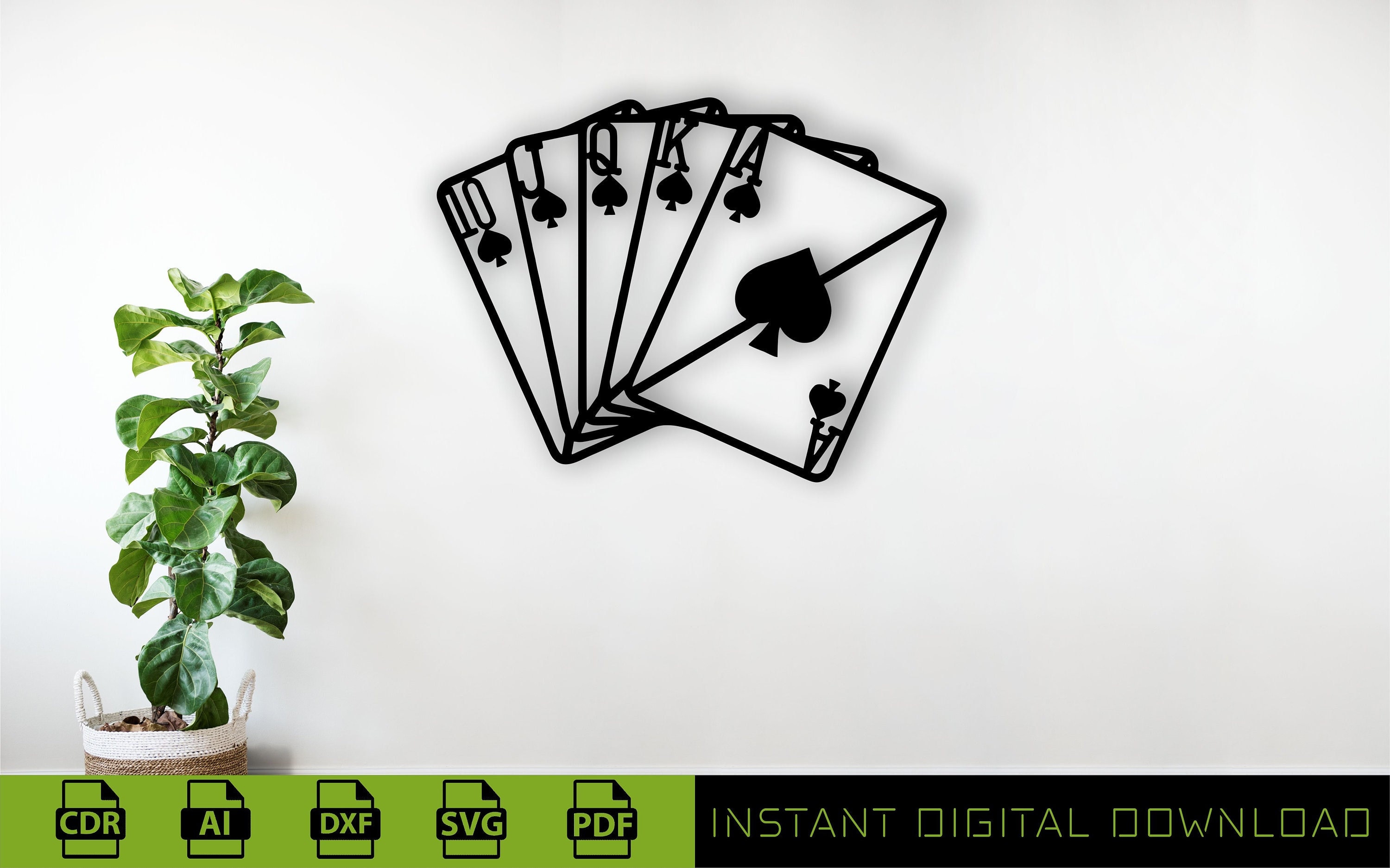 Gambit Full Aces Decor, Laser Cut Files, Digital Instant Download ...