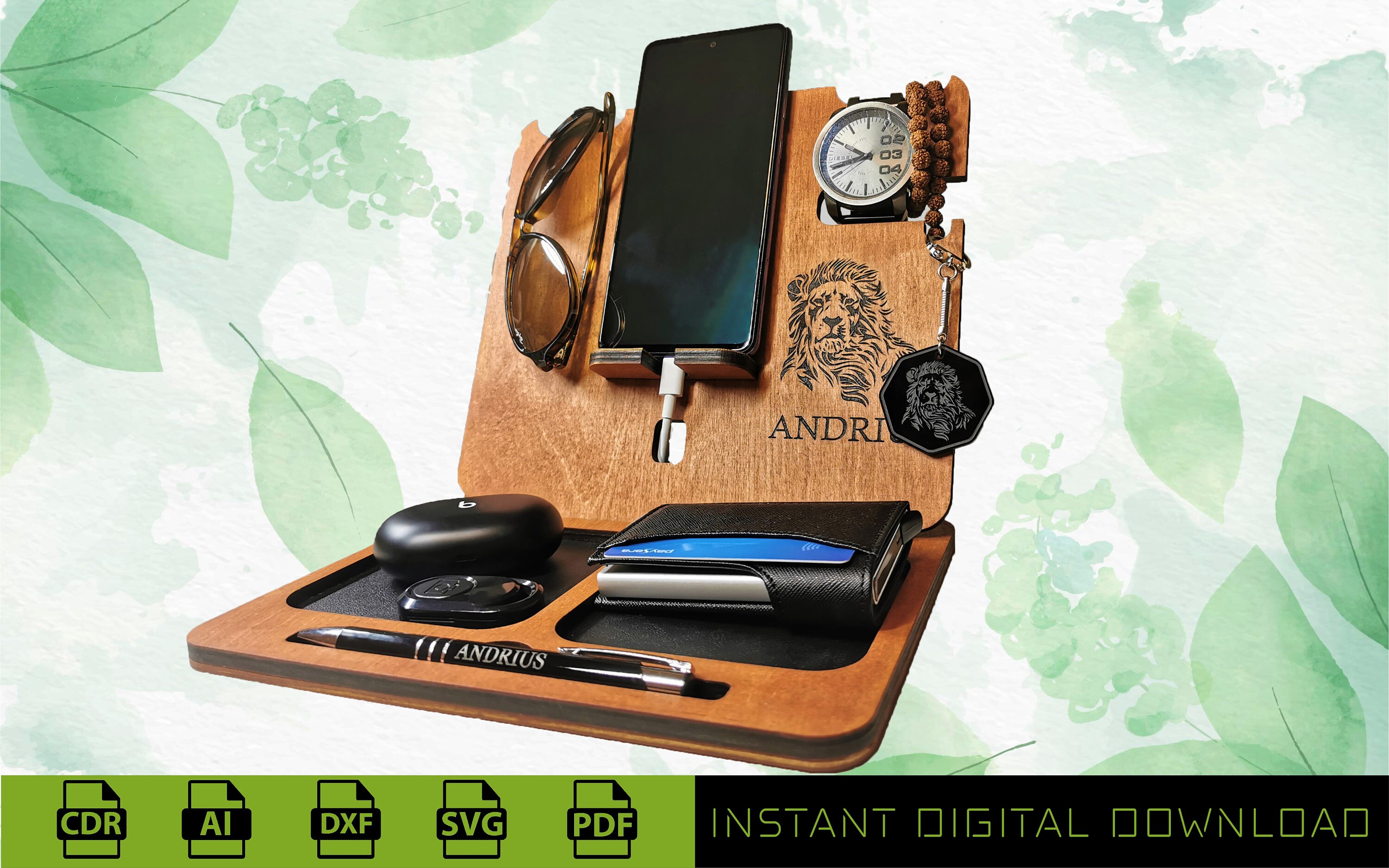 Modern Docking Station and Desk Organizer Templates DIY Tech Organizer ...