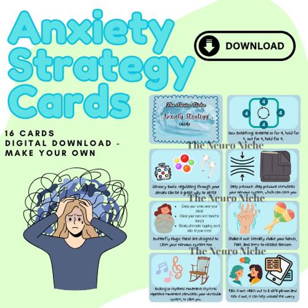 Anxiety Coping Cards - Neurodivergent, Mental Health (DIGITAL DOWNLOAD ...