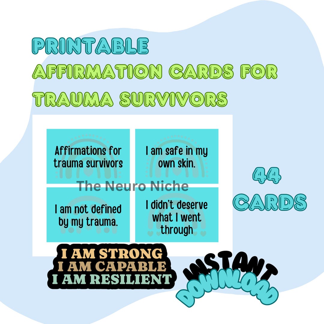 Trauma Survivor Affirmation Cards (DIGITAL DOWNLOAD) - Etsy