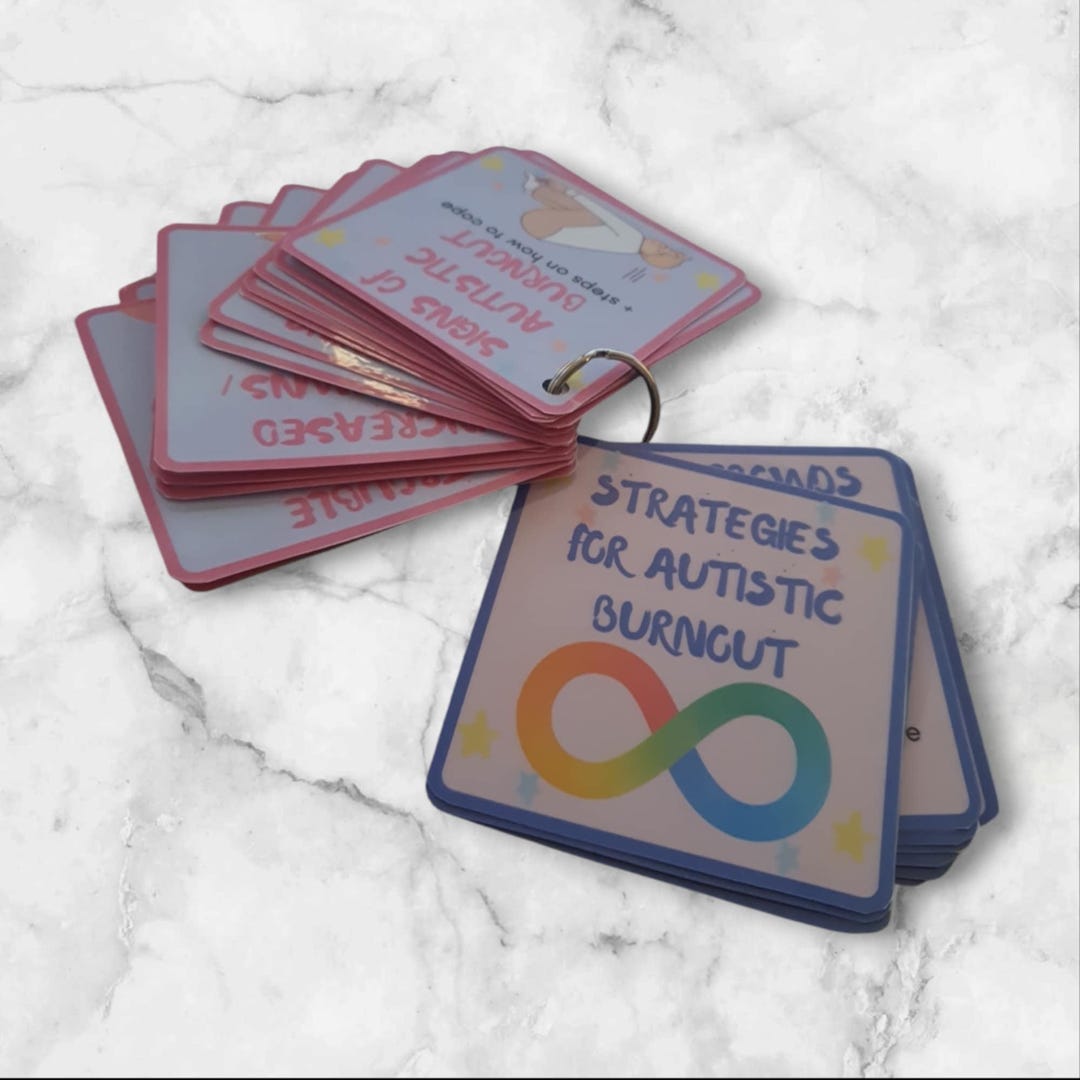 Autistic Burnout Signs and Strategies Cards - 36 Card Deck With ...