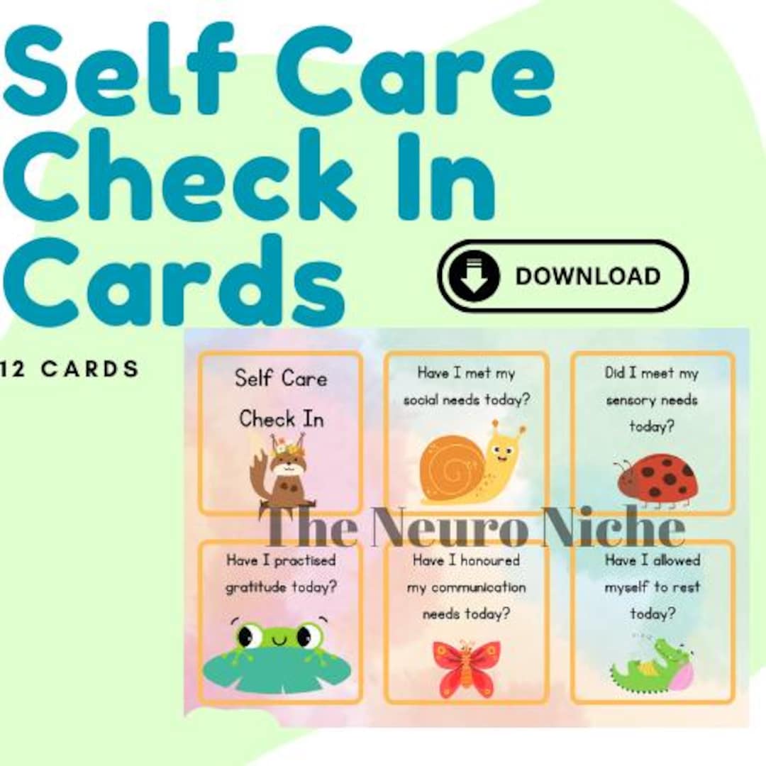 Self-care Check-in Flashcards: Neurodivergent-friendly Prompts (digital ...