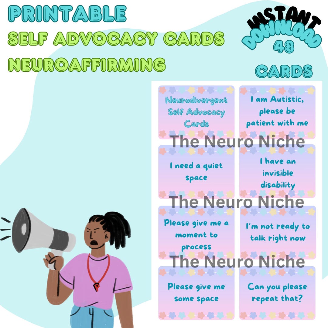 Self Advocacy Cards for Autism, Neuroaffirming (DIGITAL DOWNLOAD) - Etsy